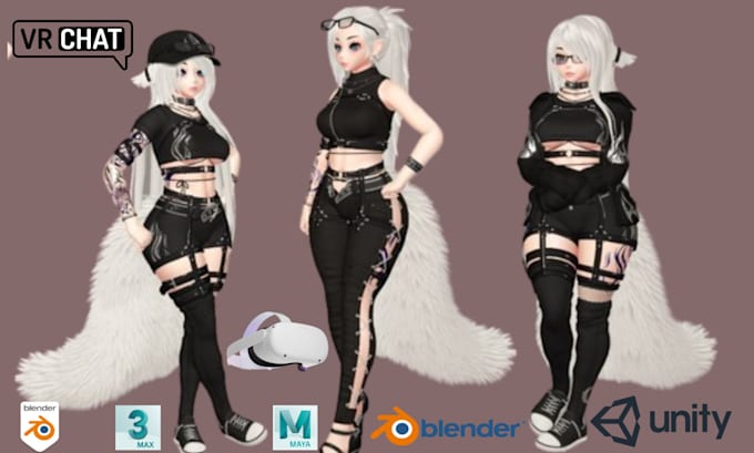 Design furry avatar vrchat 3d model vrchat avatar 3d avatar vrc character