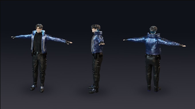 Build human 3d model, 3d game character for u5, rig3d creature model ...