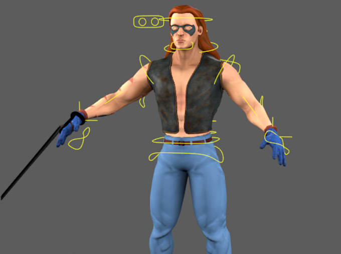 Reskin 3d model, retopologize 3d character,ue5 control ik rig,3ds max ...