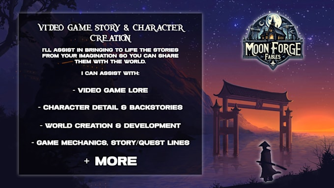 Write triple a quality video game backstories and character lore by ...