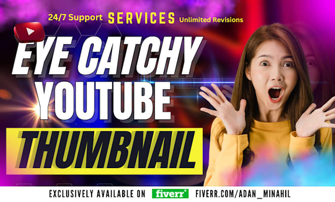 Design eye catching youtube thumbnail for you by Adan_minahil | Fiverr