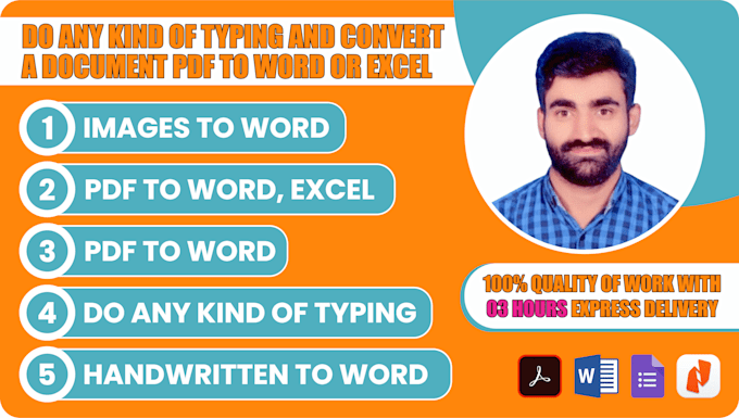 Do Any Kind Of Typing And Convert A Document Pdf To Word Or Excel By Mkamranejaz Fiverr