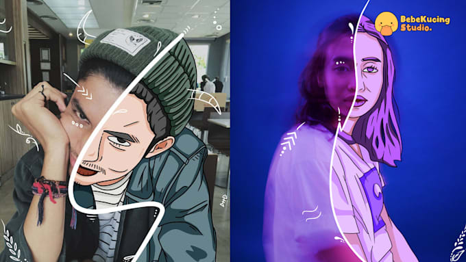 Draw your toon me illustration in my style by Bebekucing | Fiverr