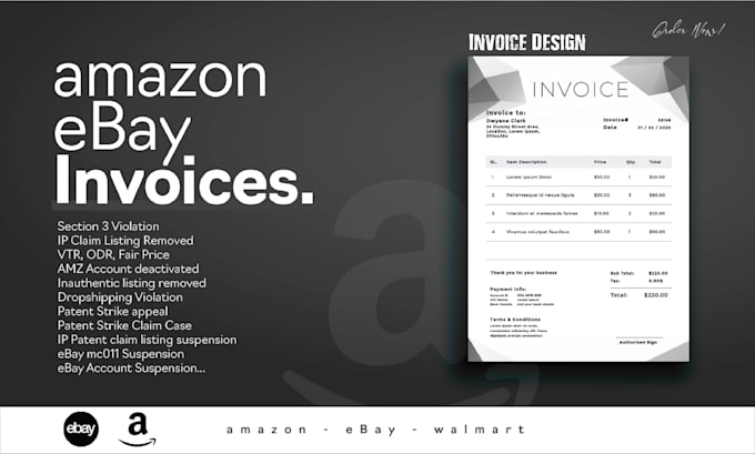 Professional amazon and ebay invoice design services by Caprichaser730 ...