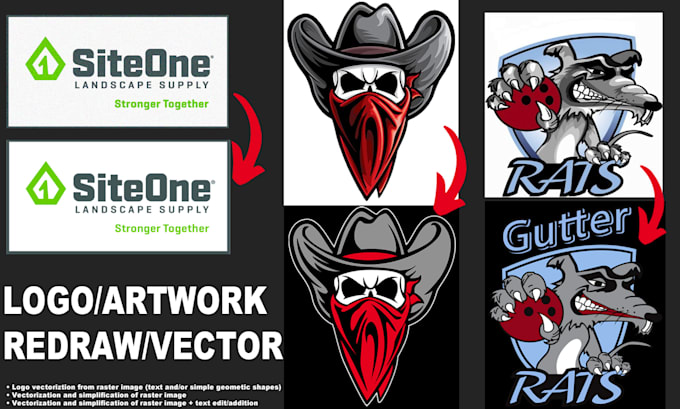 Vectorize raster art and design ideas by Rwright07 | Fiverr