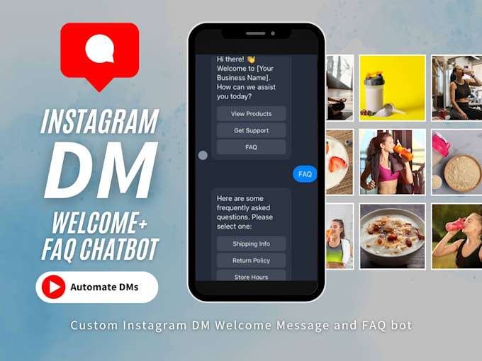 Create a custom instagram dm welcome message and faq bot by Kassidy201 ...