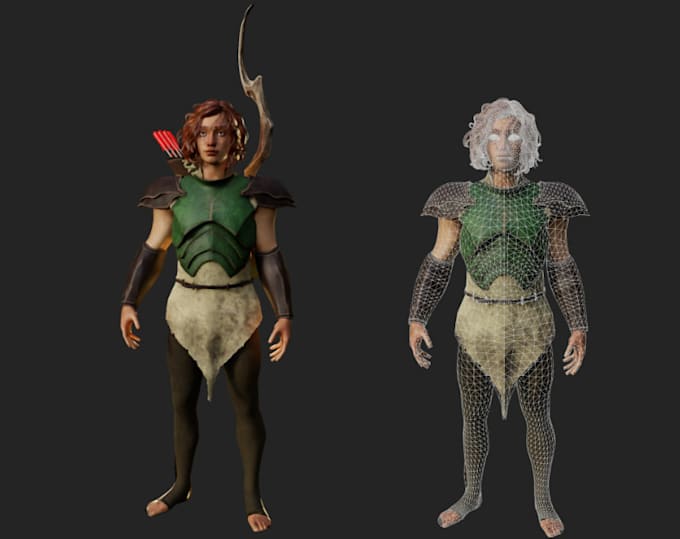 Get you 3d stylized character,3d female warrior, uv map, rig3d, fix3d model, x3d by Lauraplua ...