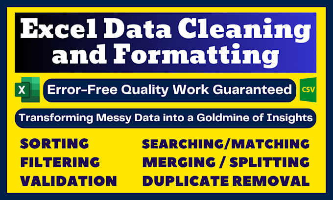 Do ms excel data cleaning,fastest data entry and spreadsheet by Gochhi ...