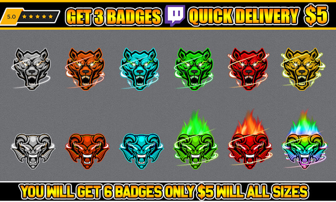 Create high quality and cute custom sub badges, emotes by Grizzlybear02 ...