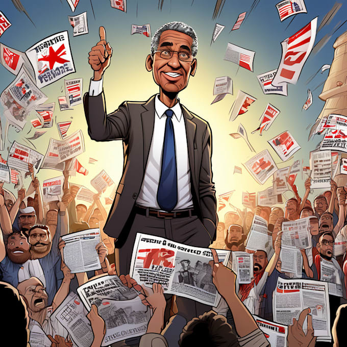 Create political and editorial cartoon by Qwarst | Fiverr