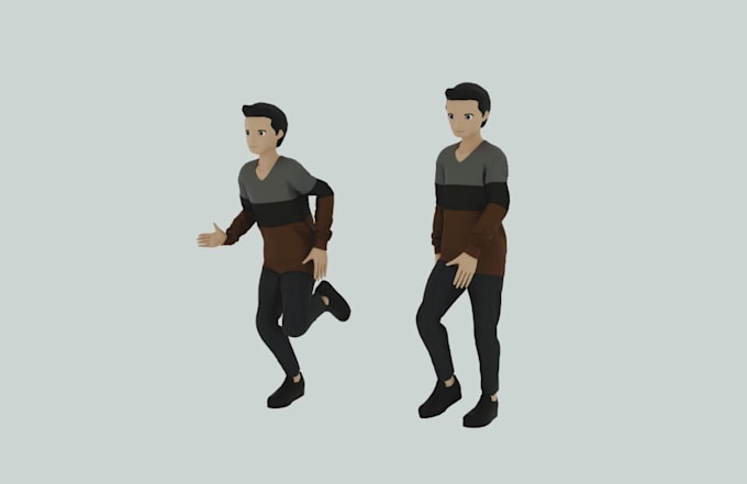 Rig, animated 3d character model to run or walk cycle in maya, blender, 3ds max by Ridamoriy ...
