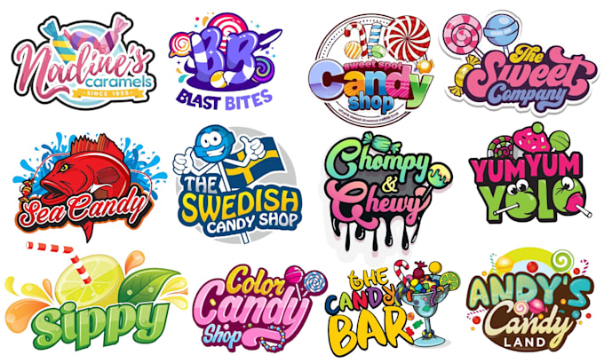 Design creative candy, sweets, chocolate, bakery, and food logo by ...