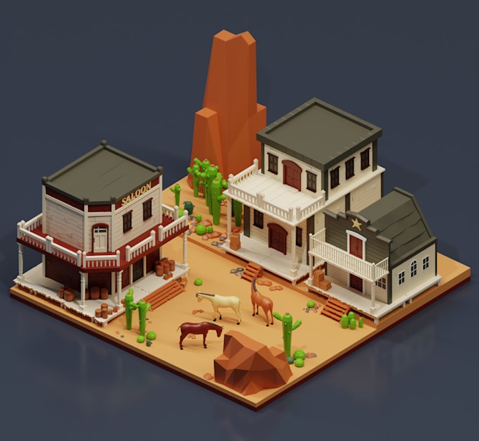 Make a 3d isometric model or scene by Kevinvlad | Fiverr