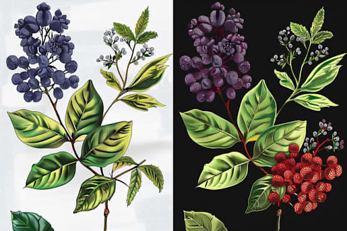Create a realistic botanical drawing by Strugasteo | Fiverr