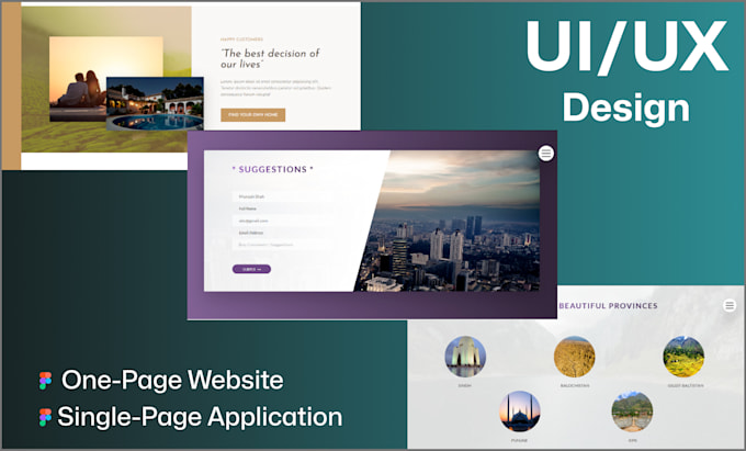 Design single page application or one page website in figma by Nimtab ...