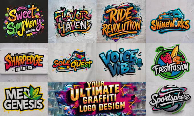 Design graffiti hand lettering style logo by S_y_e_d | Fiverr
