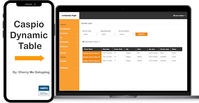 Build caspio dynamic tabular column extension by Thundercherry | Fiverr