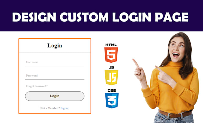 Design custom login page through html css and js by Faizaamin_456 | Fiverr