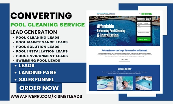 Generate swimming pool cleaning leads pool maintenance pool solution ...