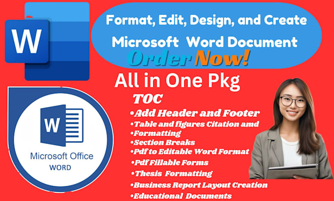 Design, create, edit, format microsoft word document by Faisal2100 | Fiverr