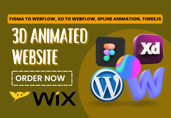 Do interactive 3d animated website 3d webflow animation design threejs spline by Emmrez_webflow ...