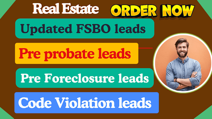Do fsbo leads, pre probate, pre foreclosure, code violation with skip tracing by Ahmad80400 | Fiverr