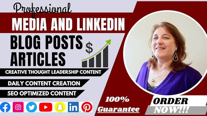 Write your engaging social media and linkedin blog posts articles and ...