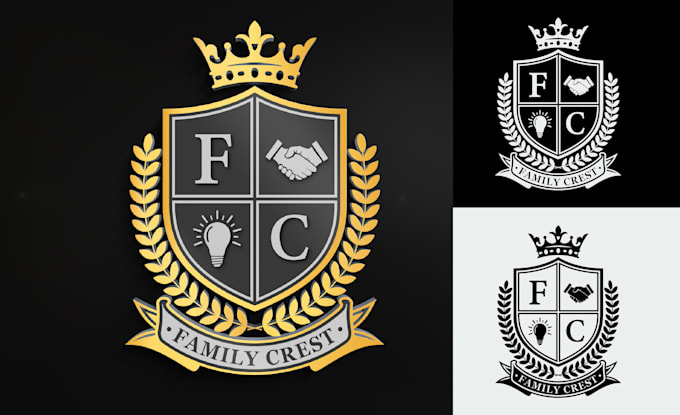 Design luxury emblem coat of arms heraldic shield family crest logo by ...