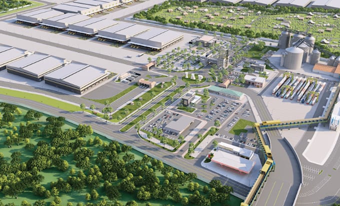 Create 3d warehouse design with realistic 3d rendering by ...