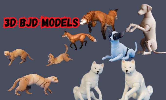 Sculpt 3d doll 3d bjd animal doll toy design, ball joint doll ...