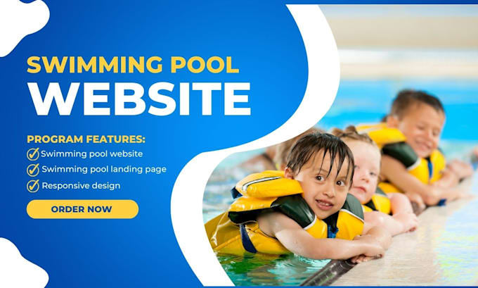 Design an attractive swimming pool website swimming pool landing page ...