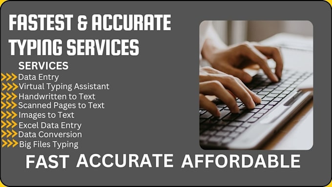 Data entry typing work job with fastest typing speed within 1 hour by ...