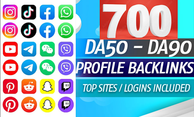 Create 700 indexable seo social media profile backlinks with high rank ...