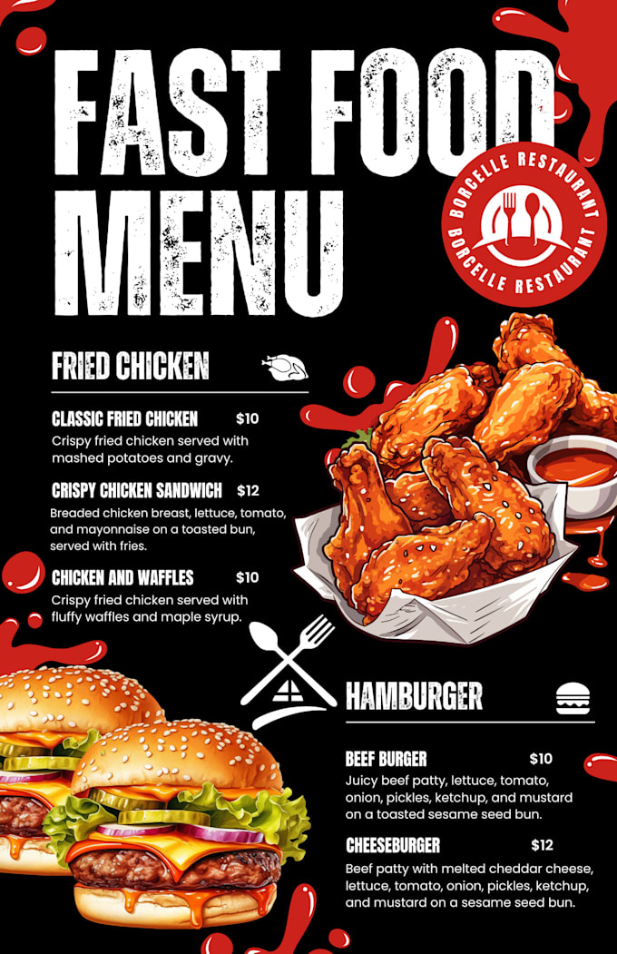 Do an amazing menu design, restaurant menu design, food menu by ...