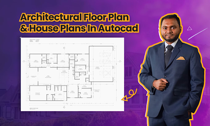 Draw 2d floor plan house plan elevations in autocad for real estate ...