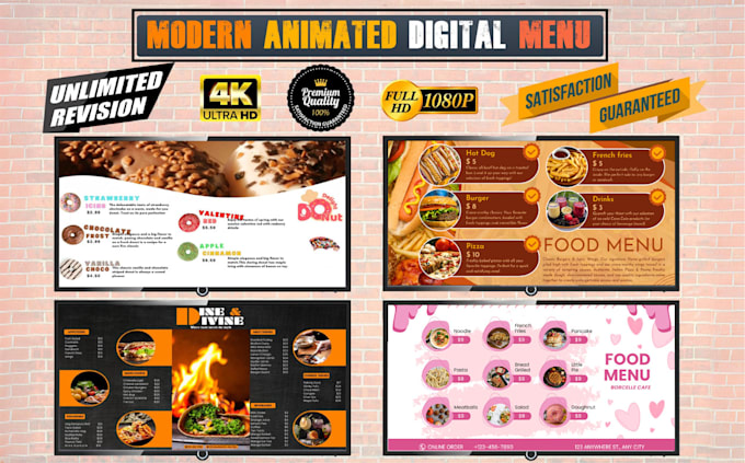 Design digital menu board or tv screen menu for you by Kinosh_chan | Fiverr