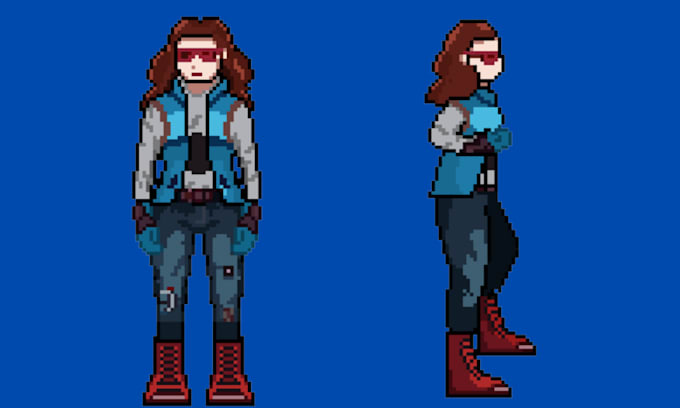 Pixel art character design sprite sheet 8bit 16bit game art pixel video ...
