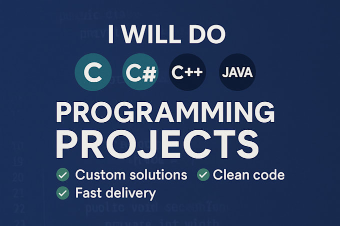 Do c, c sharp cpp, java, programming projects by Shahzadbhati529 | Fiverr