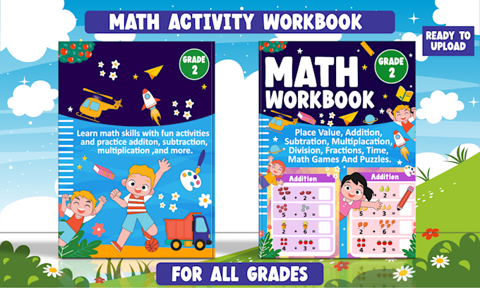 Do custom math workbook worksheets and book cover designs for kdp by ...