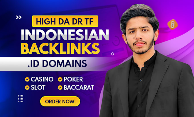 Make high dr da tf id indonesian seo dofollow backlinks for google ranking by Skillsider | Fiverr