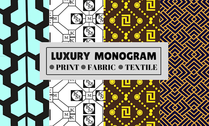 Design logo initials seamless monogram luxury pattern design by ...