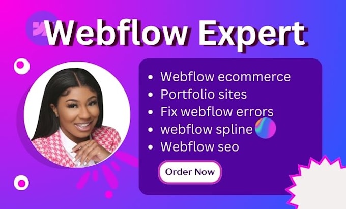 Fix any errors and design webflow website portfolio sites poster banner ...