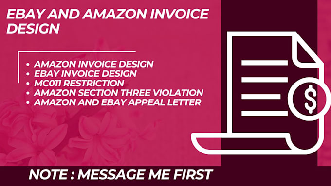 Design amazon, ebay invoice, mc011 restriction amazon section three 3 ...