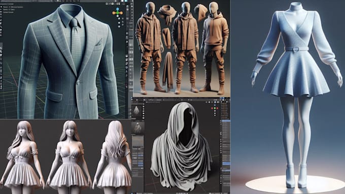 Design 3d garment clo3d fashion garment sewing pattern cloth animation ...