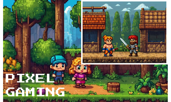 Do 8 bit and 16 bit pixel characters and animation for game setup