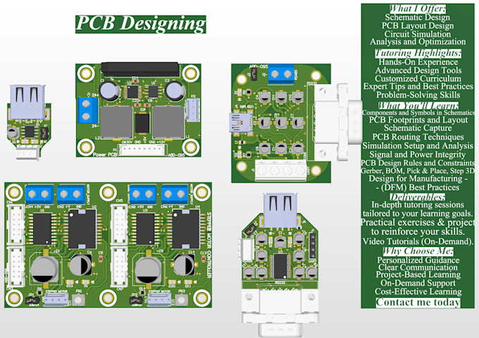 Teach schematic and pcb layout designing, simulation, analysis ...