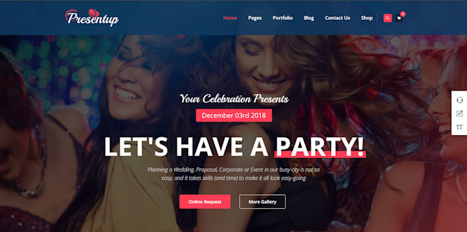 Design party rental website, 360 photo booth website, event rental ...