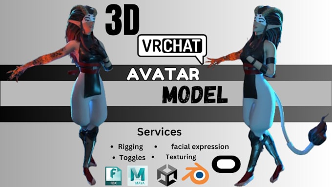 Design furry avatar 3d avatar vrc character vrchat avatar for vtuber ...