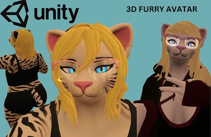 Custom furry avatar vrchat avatar nsfw 3d model fursona vtuber model vrm vrchat by Fabsmodel ...