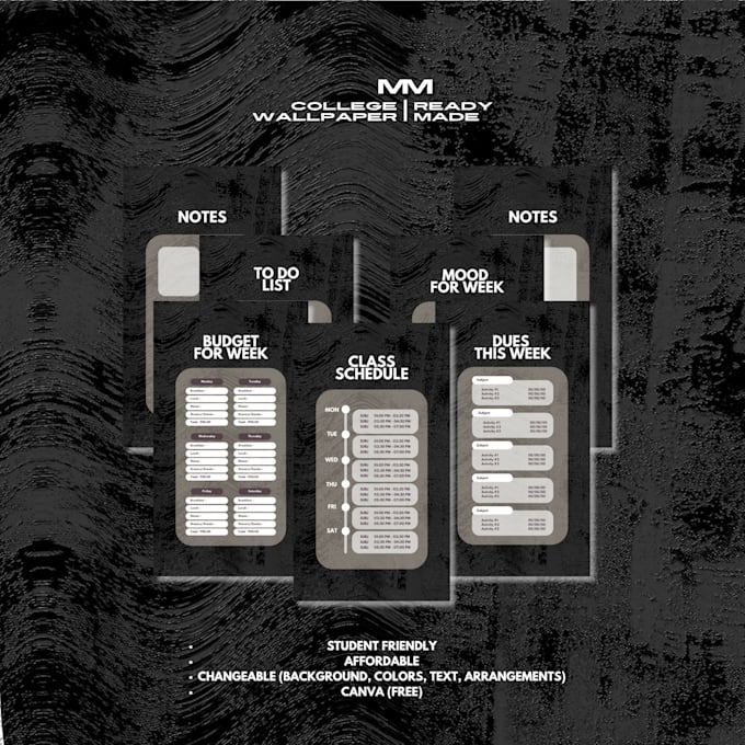 Send or do a class schedule phone wallpaper template by Micah_ella | Fiverr